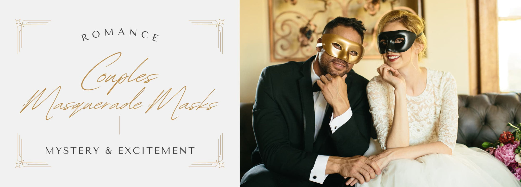 Elegant Couples Masquerade Masks | His & Hers Ball Masks – Masquerade Store