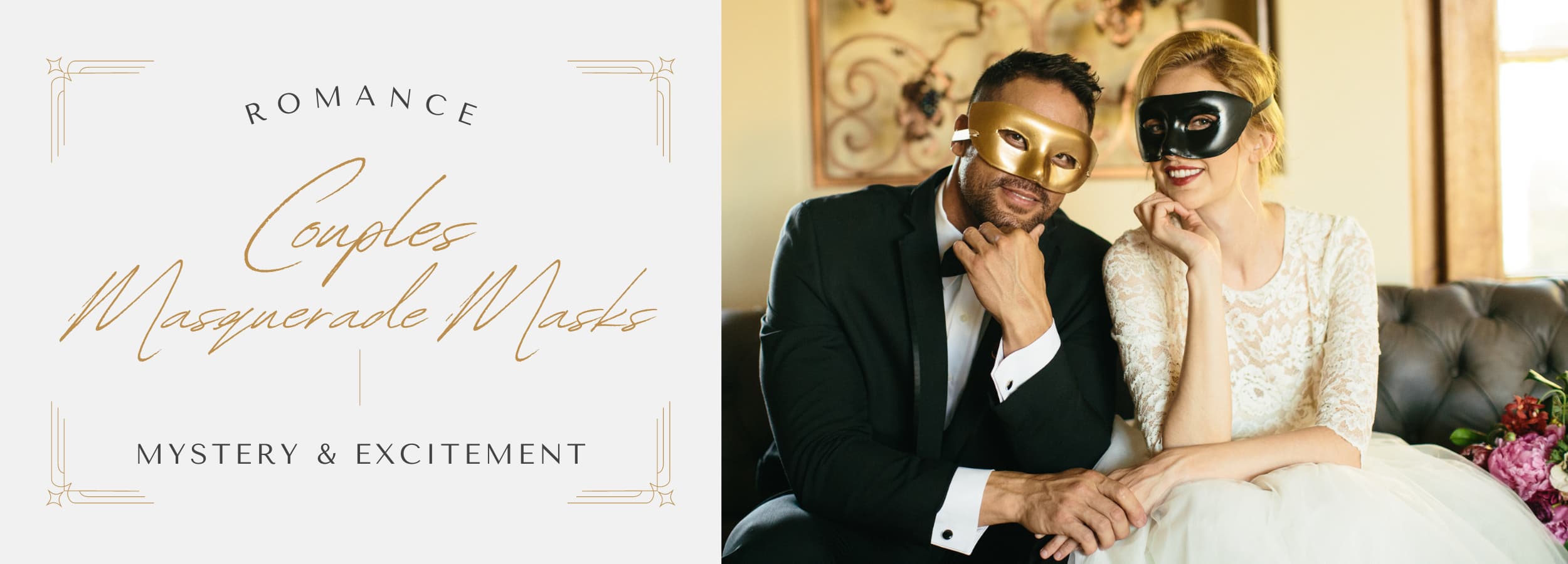 Elegant Couples Masquerade Masks | His & Hers Ball Masks – Masquerade Store