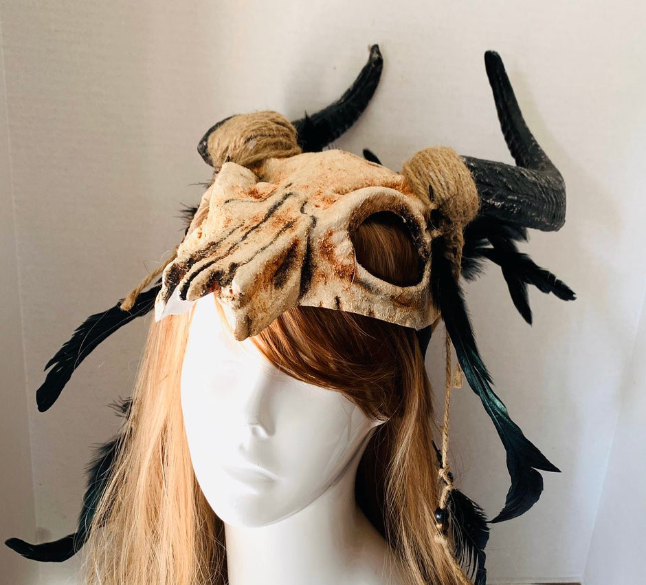 Animal Skull Headdress & Pagan Ritual Masks | Skull Headdress ...