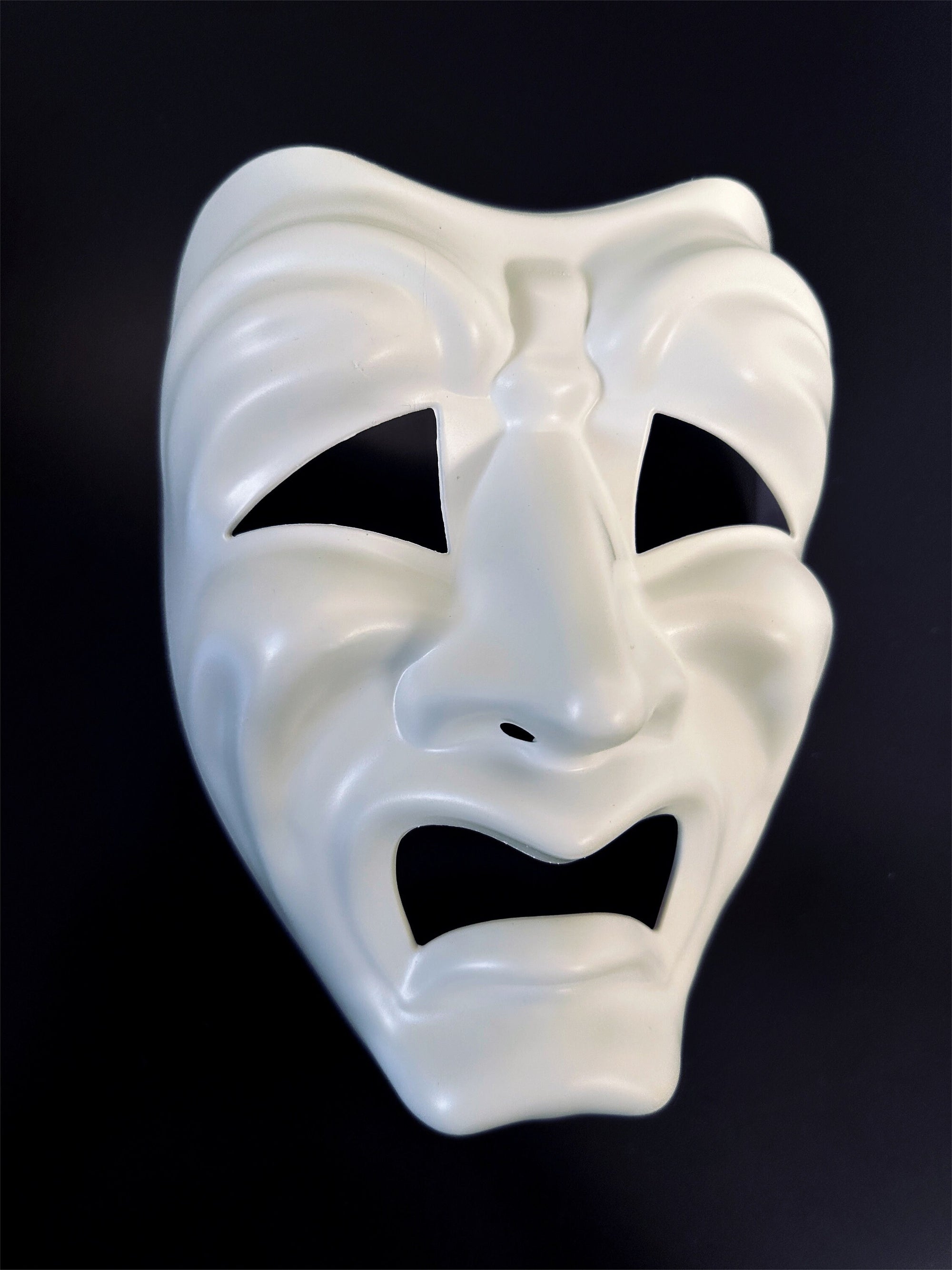 DIY Tragedy Venetian Masquerade Mask White | Masquerade Store
