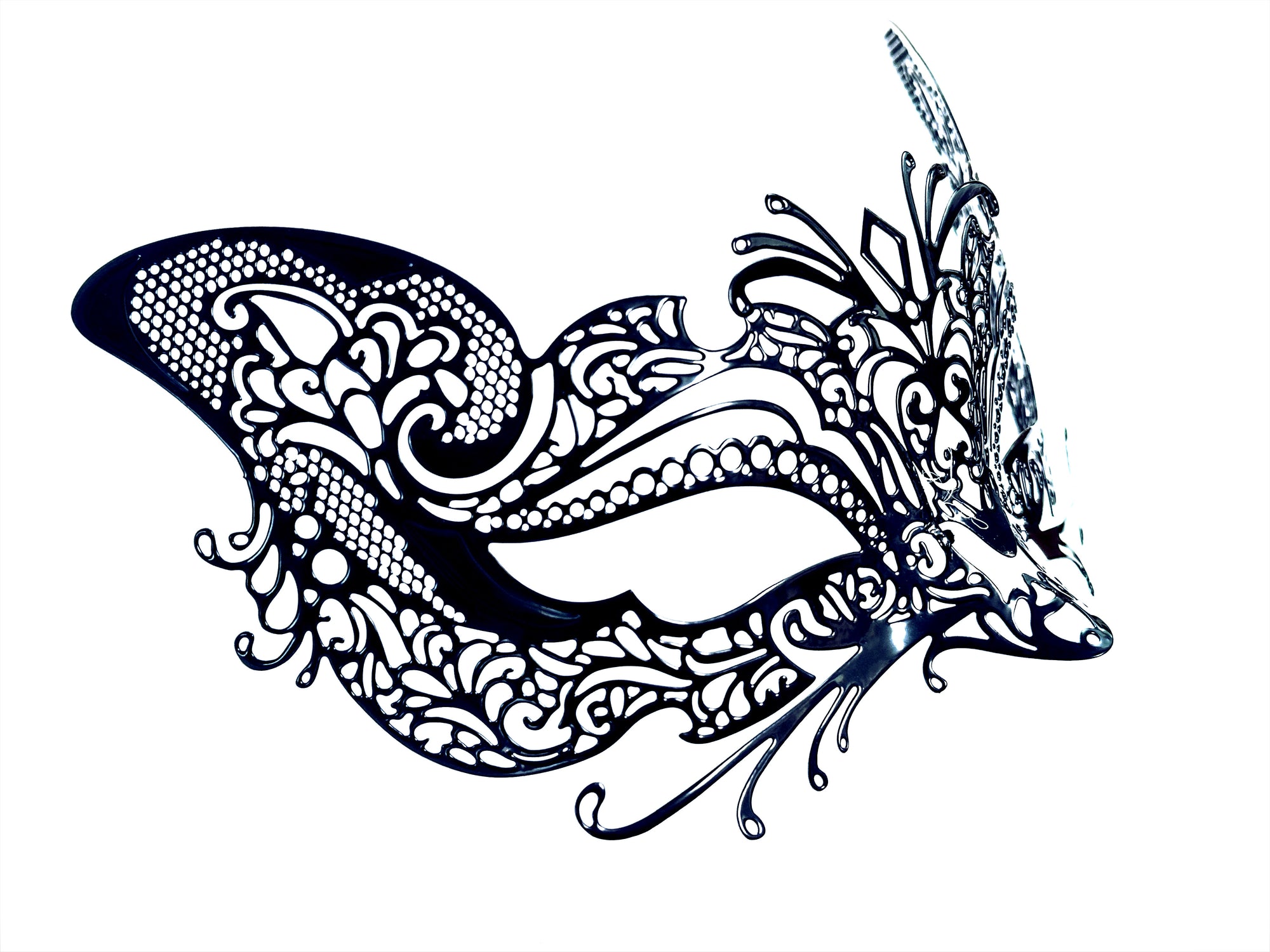 Womens Masquerade Mask Metal Animal Fox Black – Masquerade Store