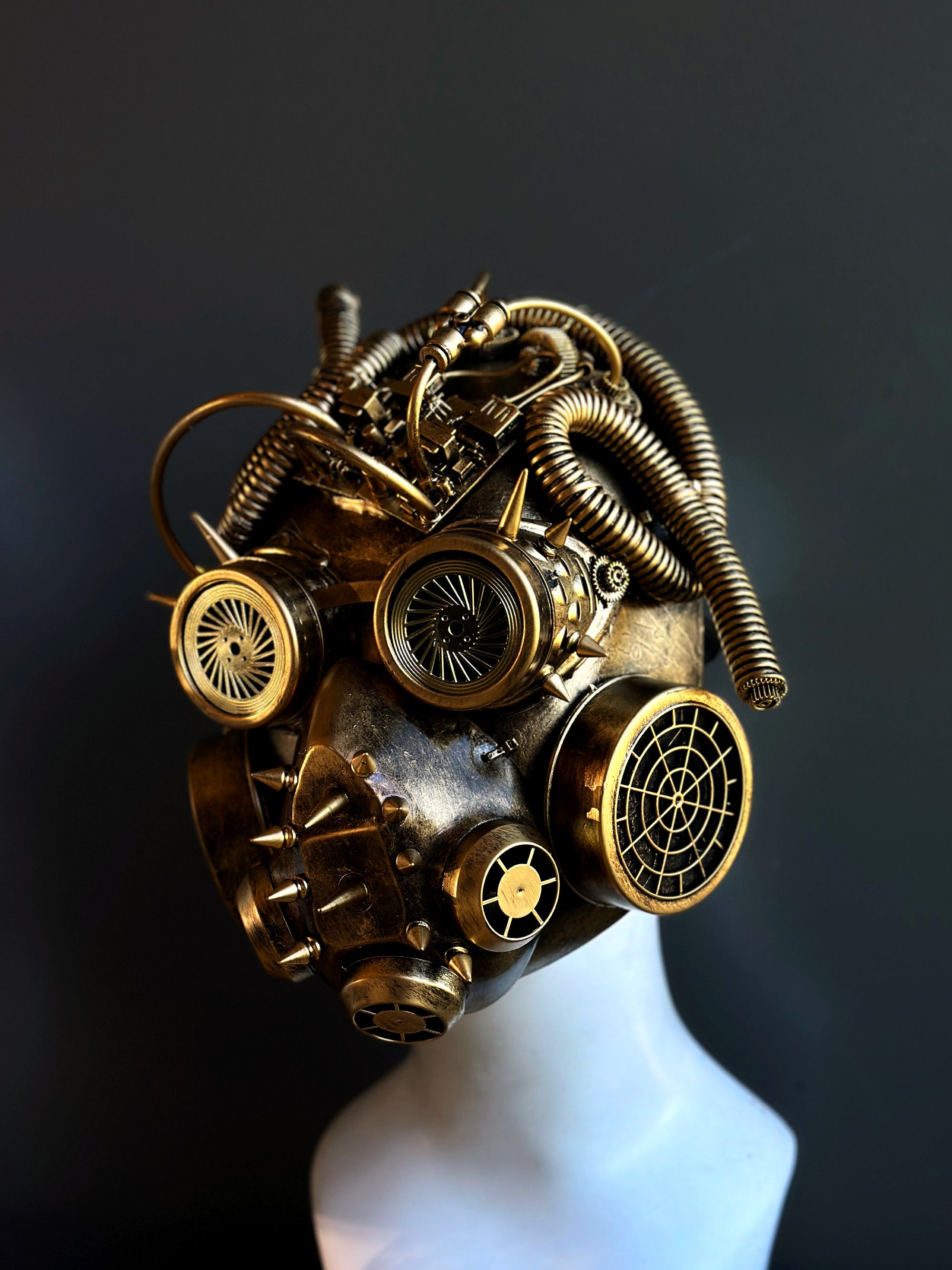 Steampunk Mask Cosplay Gas Mask Gold | Masquerade Store