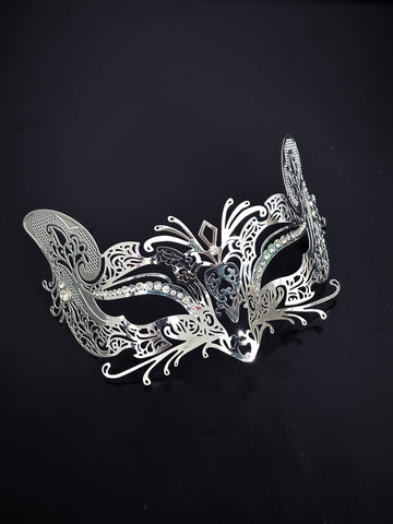 Silver Masquerade Masks - Elegant Venetian Couple Silver Masks ...