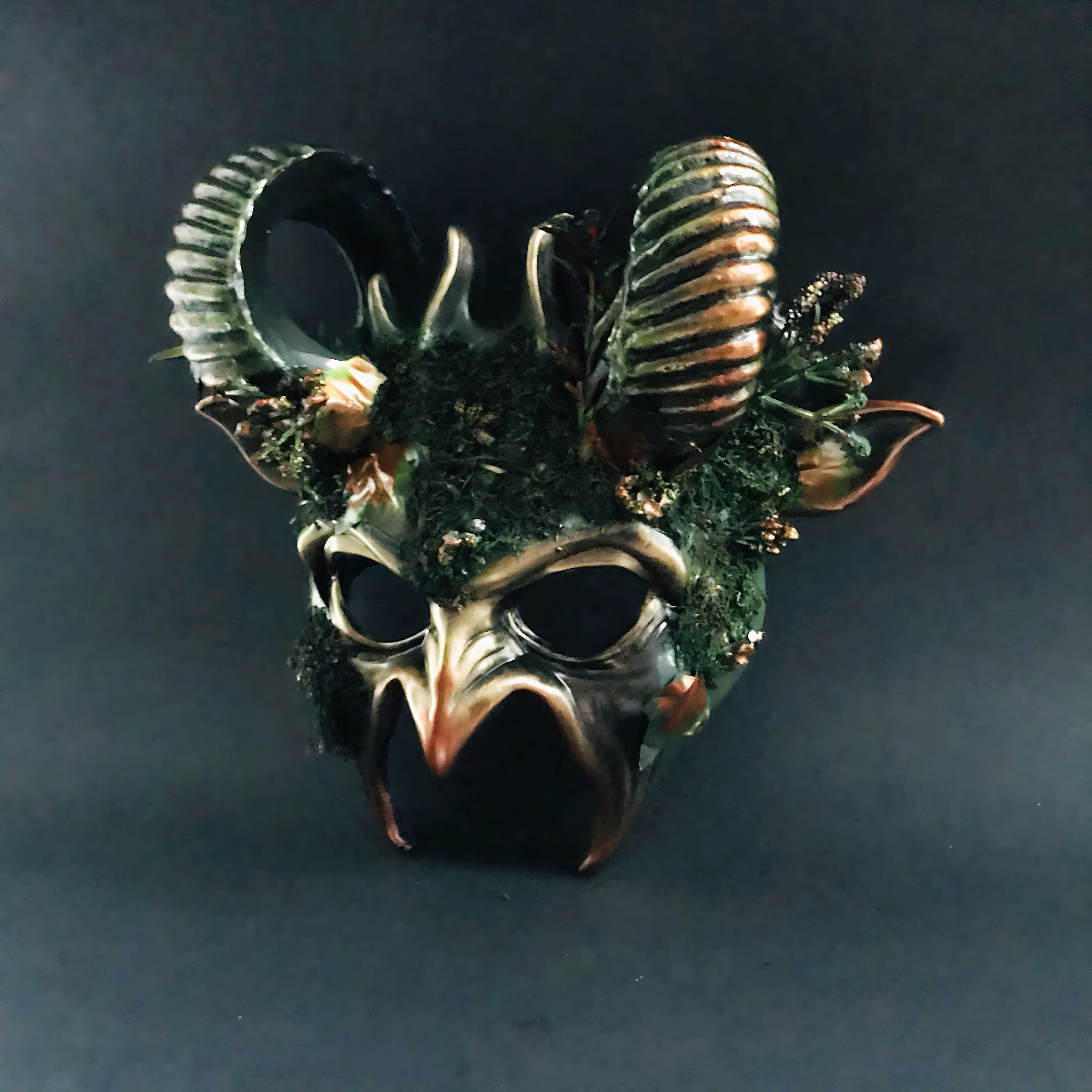 Forest Green Mythical Beast Masquerade Mask | Masquerade Store