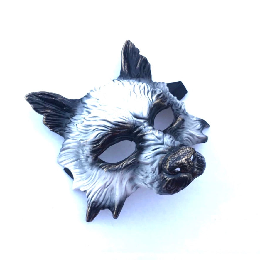 Men's Wolf Masquerade Mask - Black/White | Masquerade Store